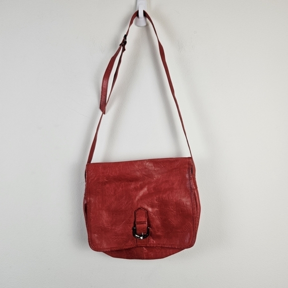 barganza | Bags | Barganza Leather Messenger Bag Red | Poshmark